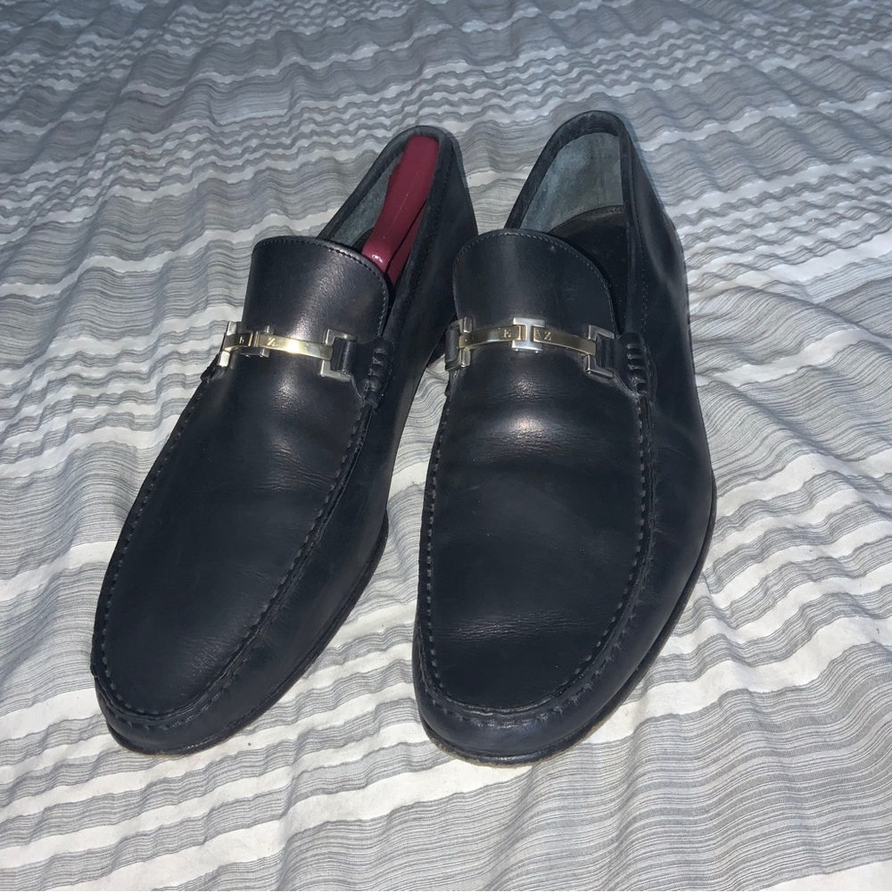 Ermenegildo Zegna Horse Bit Black Leather Strap Loafe… - Gem